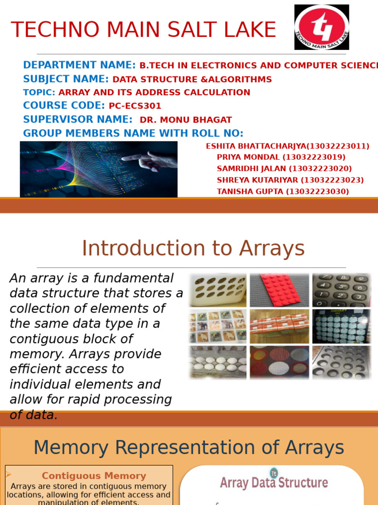 Array And Its Address Calculation S Pdf Pointer Computer Programming Data Management