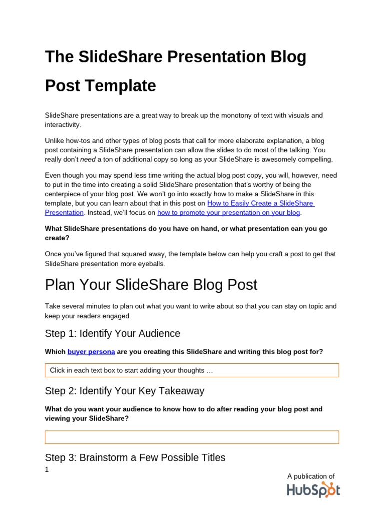 The SlideShare Presentation Template | PDF | Hyperlink