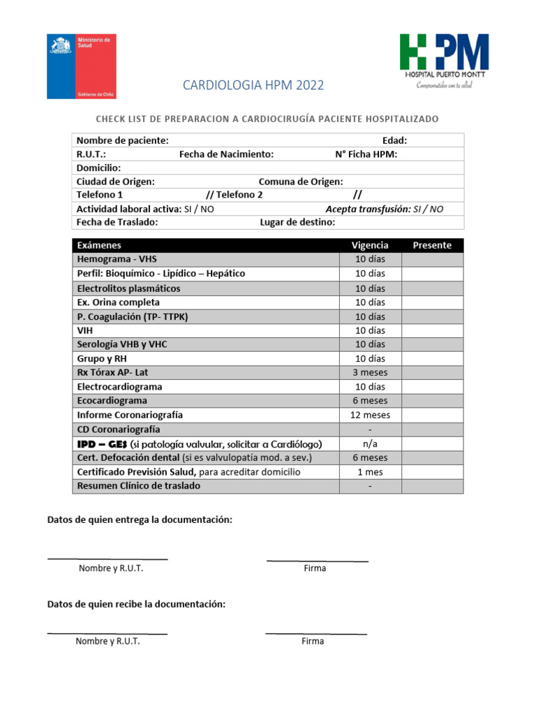 CHECK LIST CARDIO | PDF