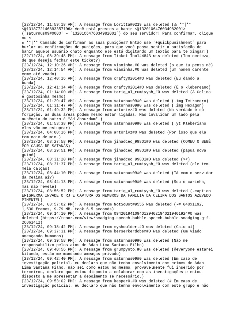 Discord Server Message Deletions | PDF