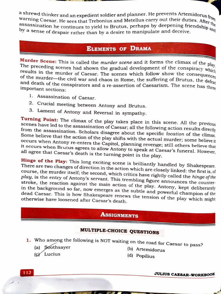 Analysis of Caesar's Assassination Scene | PDF | Julius Caesar | Mark ...