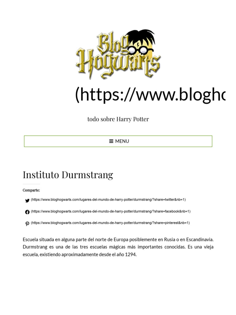 Instituto Durmstrang - Blog Hogwarts | PDF | Harry Potter | Novelas de fantasía contemporánea