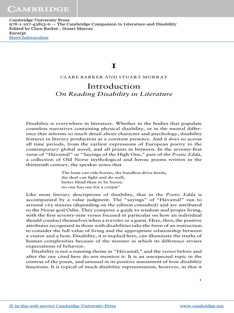 Ntroduction On Reading Disability in Literature | PDF | Disability ...
