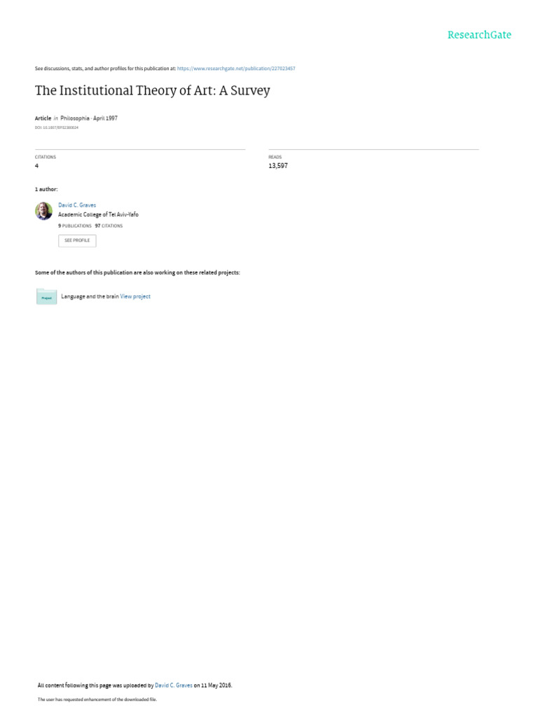 The_Institutional_Theory_of_Art_A_Survey (1) | PDF | Logic | Argument
