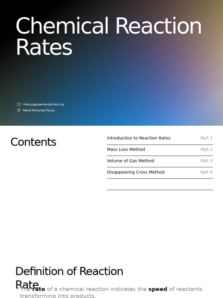 Chemical Reaction Rates Measurement | PDF