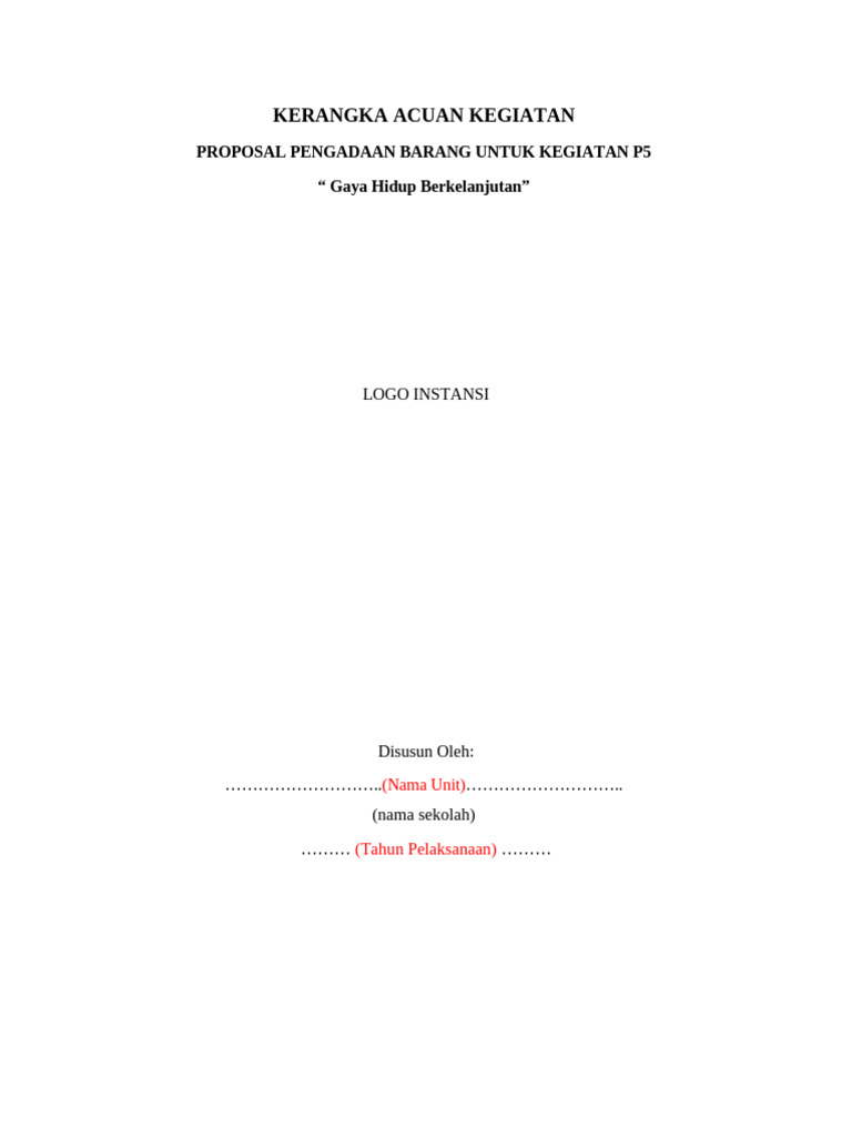 Proposal Kegiatan P5 2023 2024 | PDF