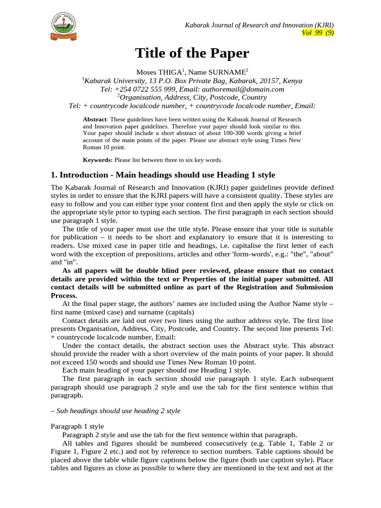 KJRI Paper Template (1) (1) | PDF | Page Layout | Apa Style