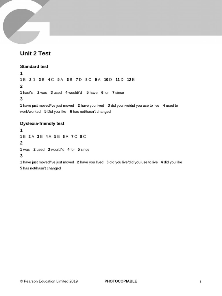 UNIT 2 Review Answer KEY | PDF