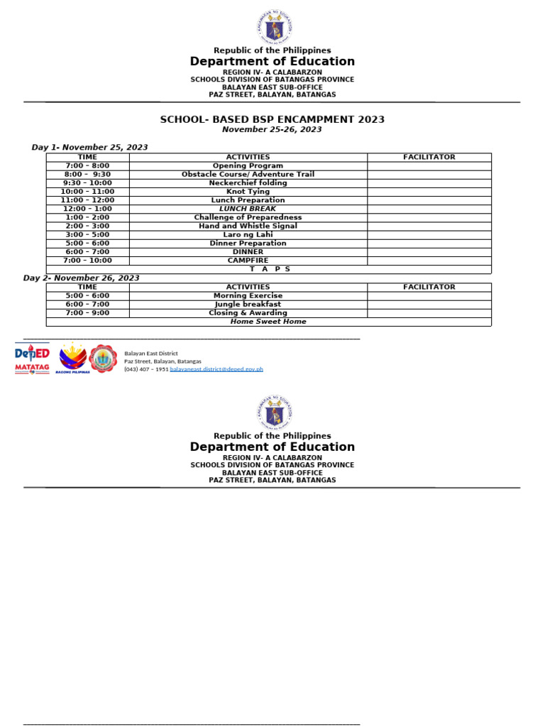 BSP Encampment Activities | PDF | Eating Behaviors Of Humans | Cuisine
