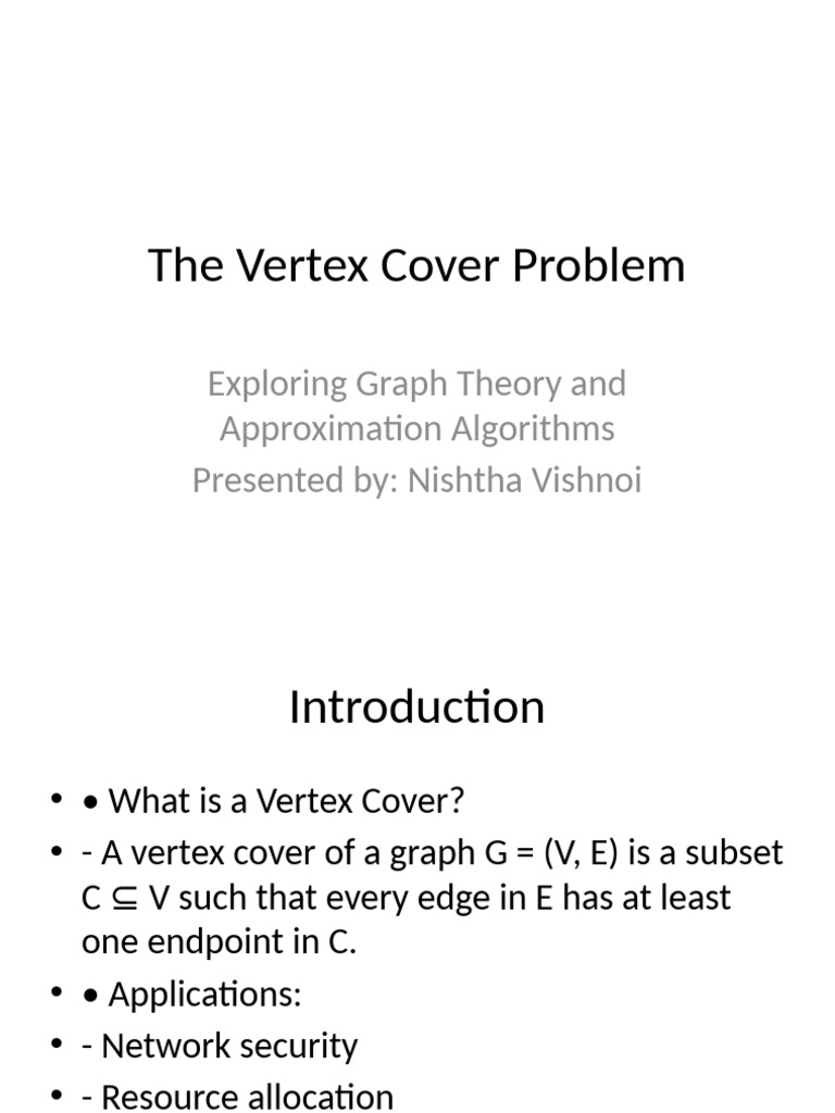 Vertex Cover Problem | PDF