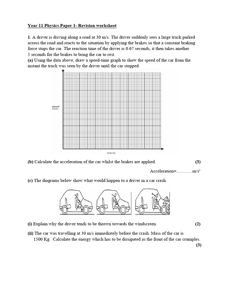 Year 10 Revision worksheet (1) | PDF | Force | Infrared