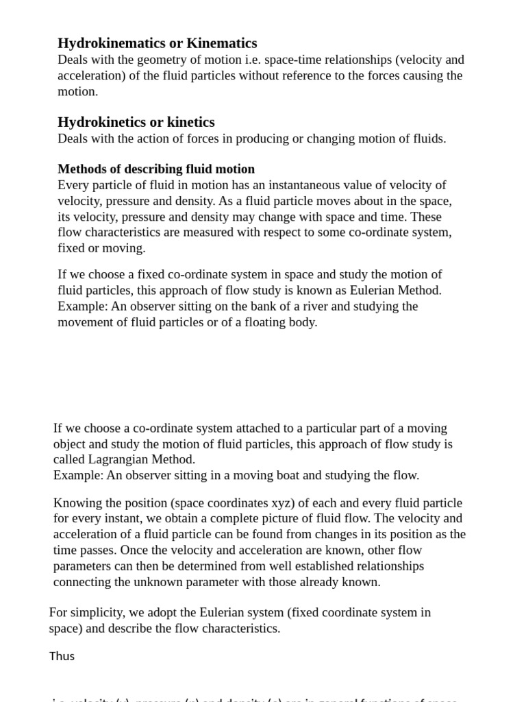 3. Fluid Kinematics | PDF | Fluid Dynamics | Reynolds Number