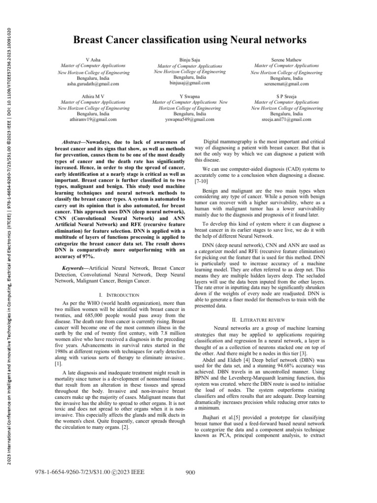 Breast_Cancer_classification_using_Neural_networks | PDF | Artificial Neural Network | Deep Learning