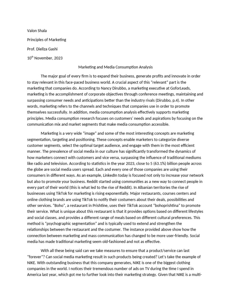 Marketing and Media Consumption Insights | PDF | Marketing | Brand