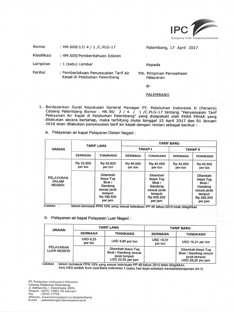 Edaran Tarif Air | PDF