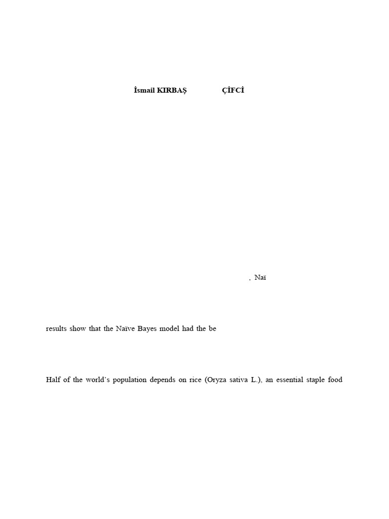 Machine Learning Based Rice Grain Classification Through Numerical Feature Extraction From Rice ...