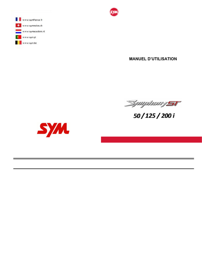Manuel de Sym Symphony ST 124 | PDF | Anti Lock Braking System | Brake