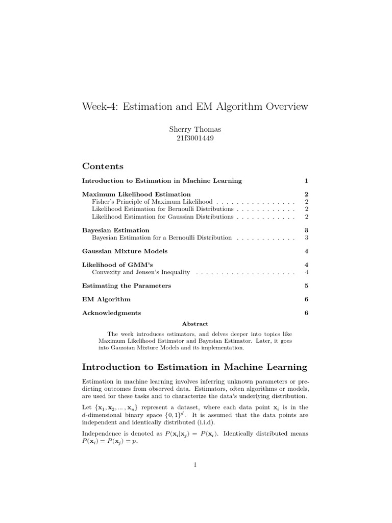 Wk04 machine learning | PDF | Bayesian Inference | Estimation Theory