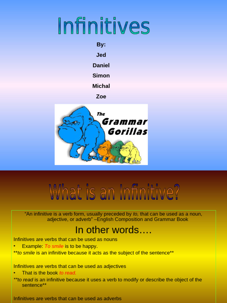 Infinitives | PDF
