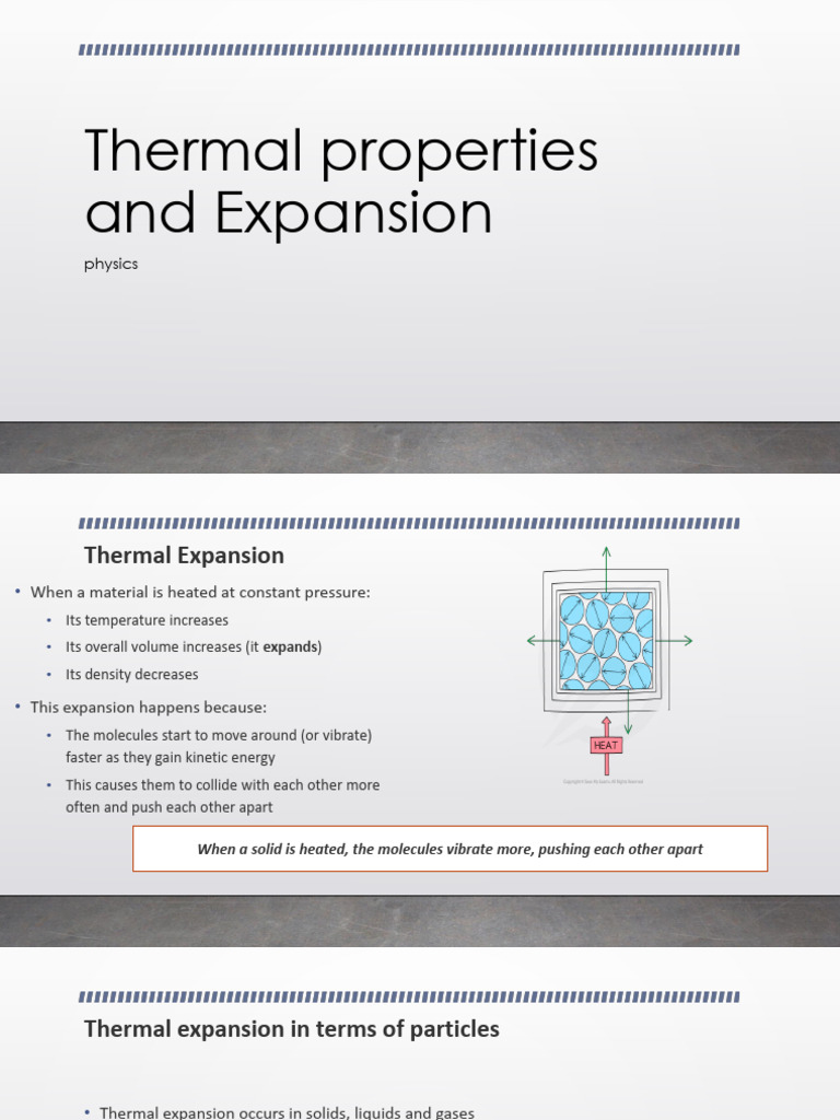Thermal properties and Expansion | PDF | Thermal Expansion | Gases