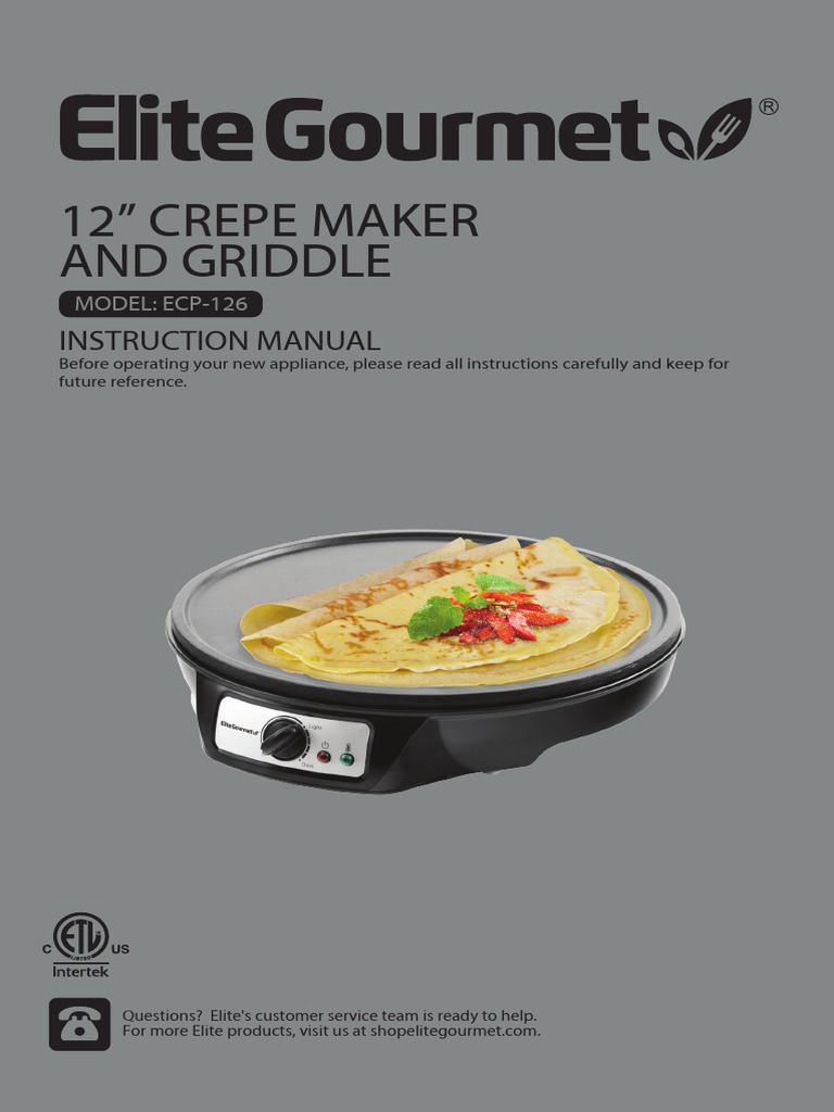Elite-Gourmet-Manual | PDF | Batter (Cooking) | Ac Power Plugs And Sockets