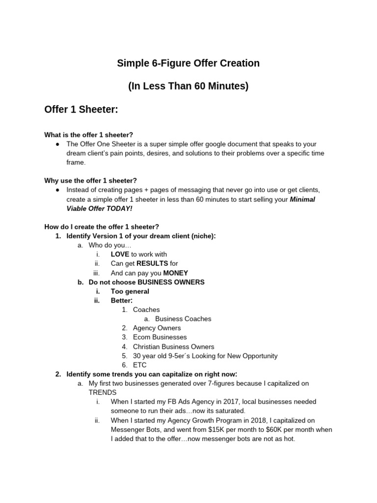 Quick Guide to Offer Creation Process | PDF