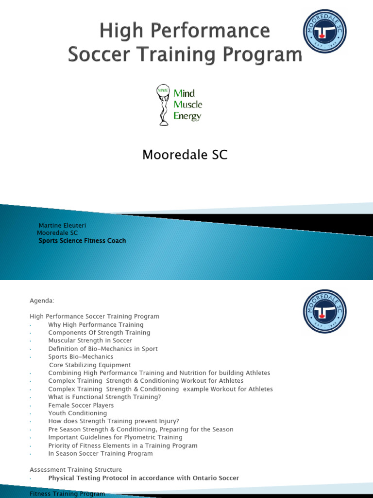 Soccer Specific Fitness Program | PDF | Strength Training | Physical Fitness