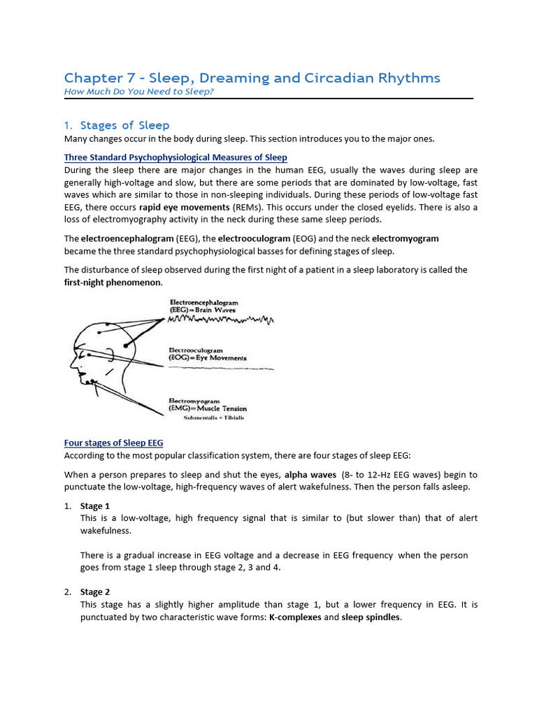 Sleep, Dreaming, And Circadian Rhythms | PDF | Circadian Rhythm | Sleep
