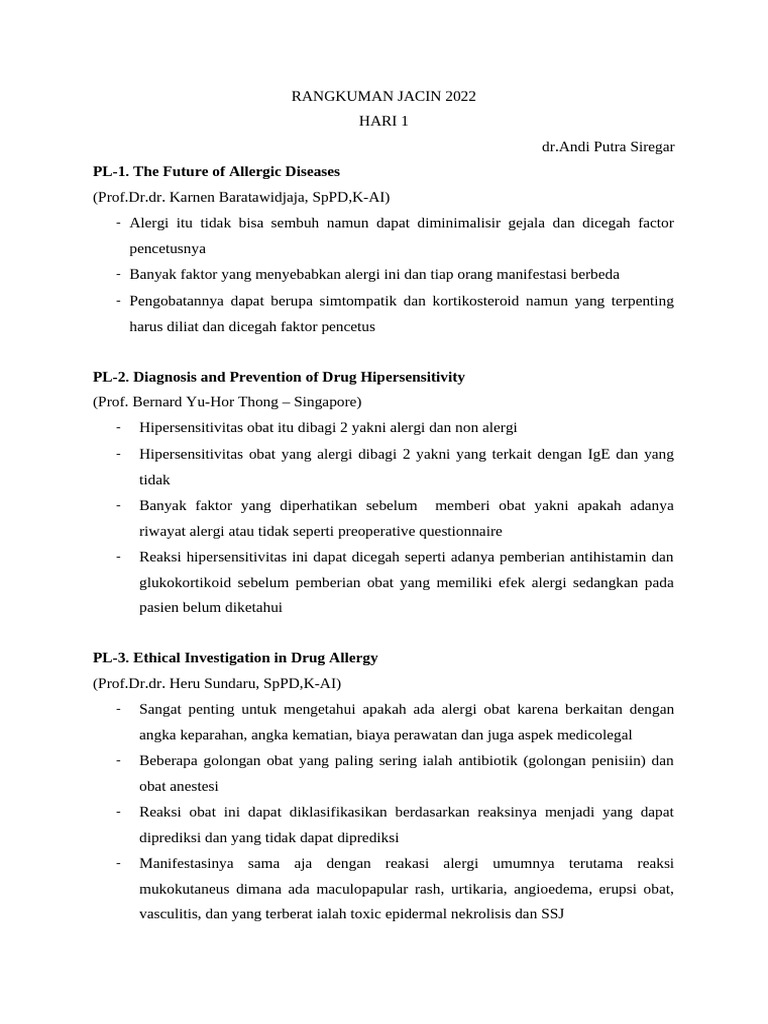 Konferensi Imunologi JACIN 2022 | PDF
