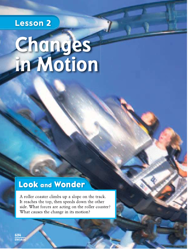 Chapter 11 - Lesson 2 - Changes in Motion | PDF