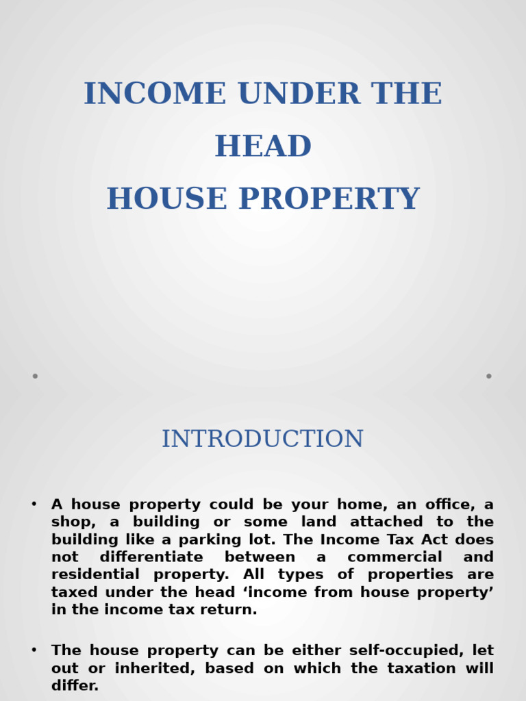 Taxation of Income from House Property | PDF | Taxes | Income Tax