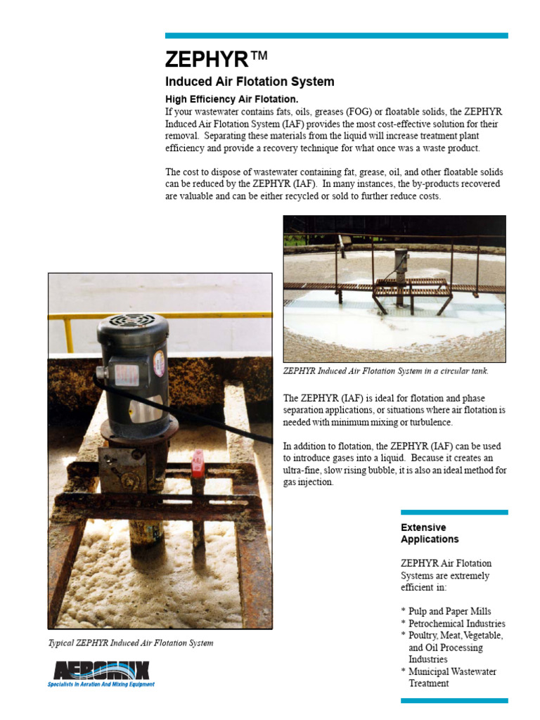 Zephyr Induced Air Flotation System | PDF | Materials | Industrial Processes