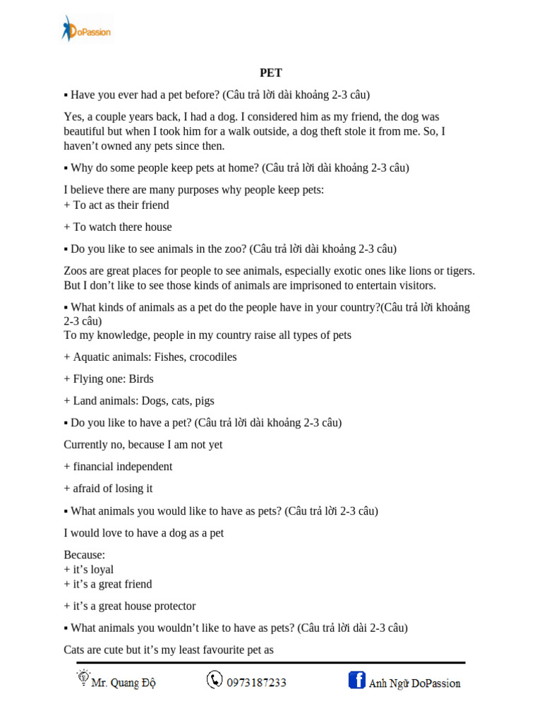 PET | PDF | Pet | Zoo