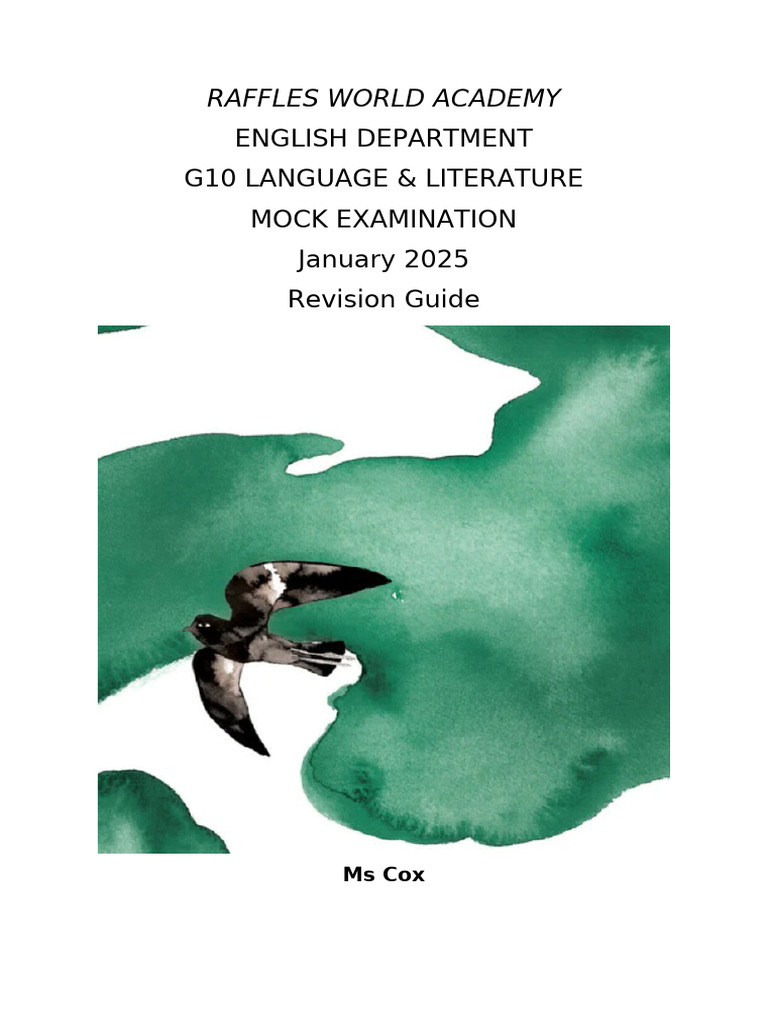 G10 Mock Exam Revision Guide | PDF | Sentence (Linguistics) | Human ...