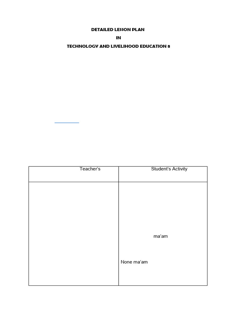 Lesson Plan - Edrelyn S. Nuez - Tle Jhs | PDF | Electrical Connector ...