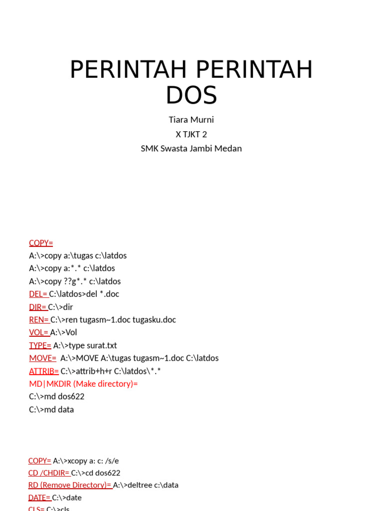 Perintah Perintah Dos | PDF