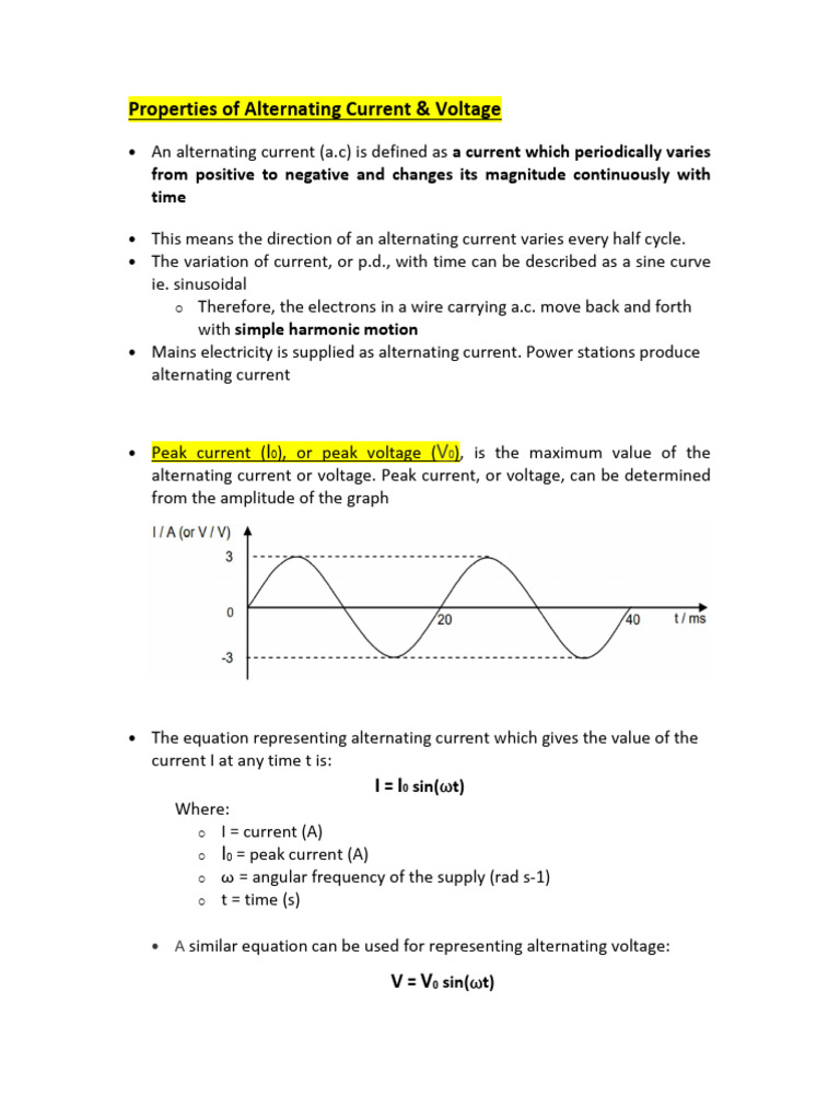 L1_Alternating Current | PDF | Rectifier | Diode