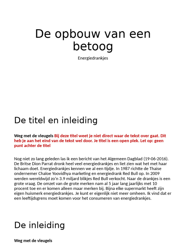 De Opbouw Van Een Betoog | PDF