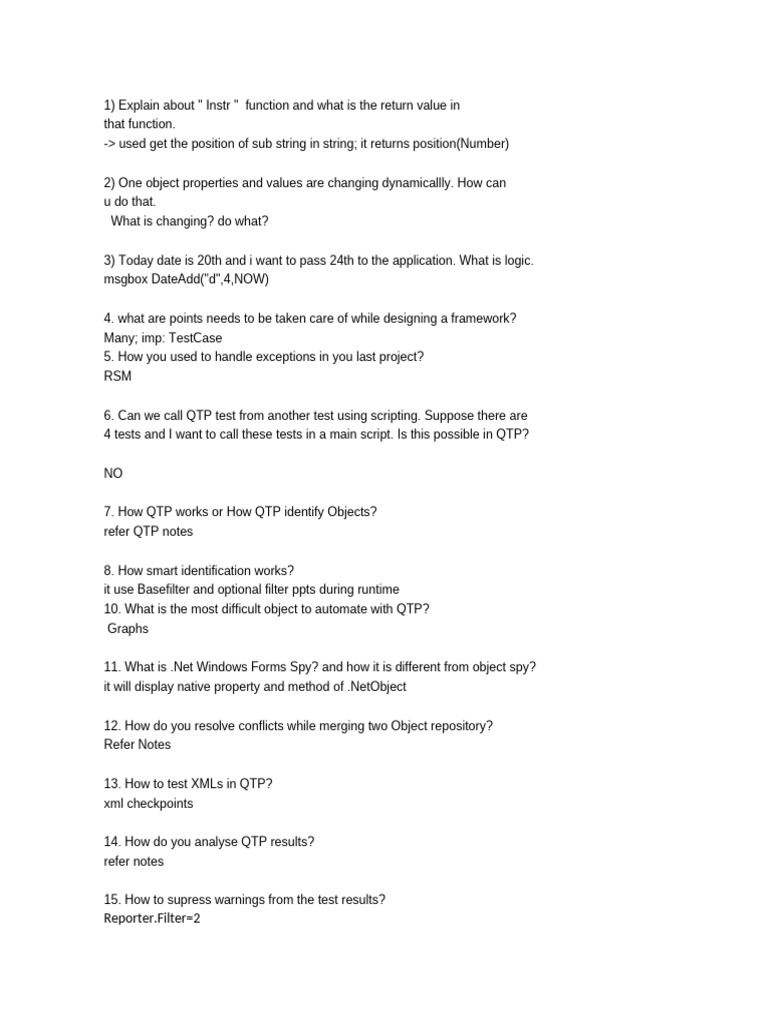 QTP Interview Questions Guide | PDF