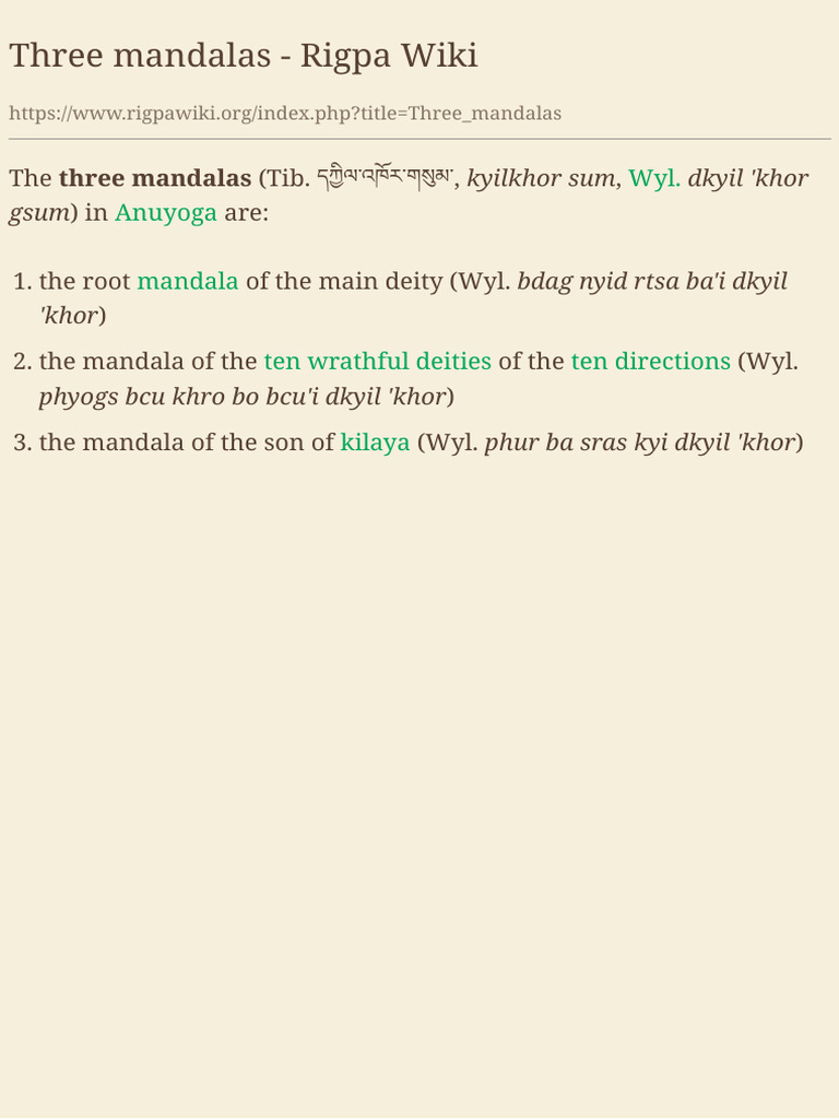 Three Mandalas - Rigpa Wiki+ | PDF