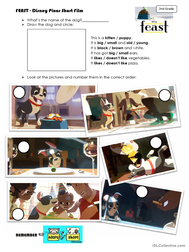 Pixar Short Film "Feast" Worksheet | PDF