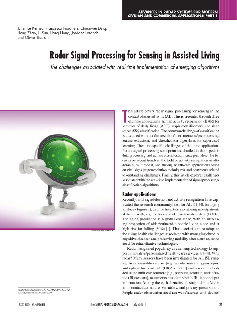 Radar Signal Processing for Assisted Living | PDF | Statistical ...