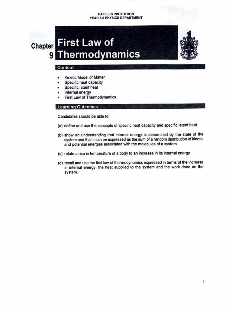 12 First Law of Thermodynamics | PDF