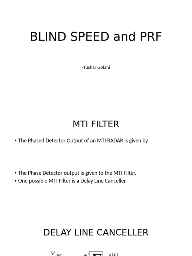 Presentation2-Blind Speed and PRF | PDF