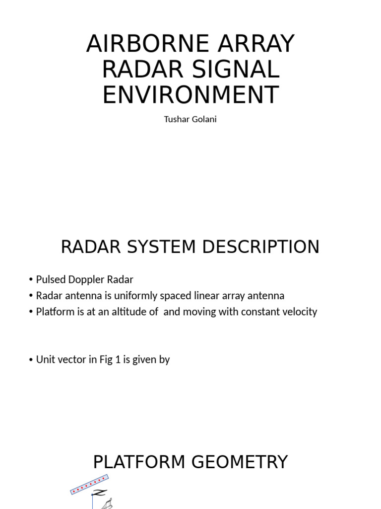Presentation5-Airborne Array Radar Signal Environment | PDF