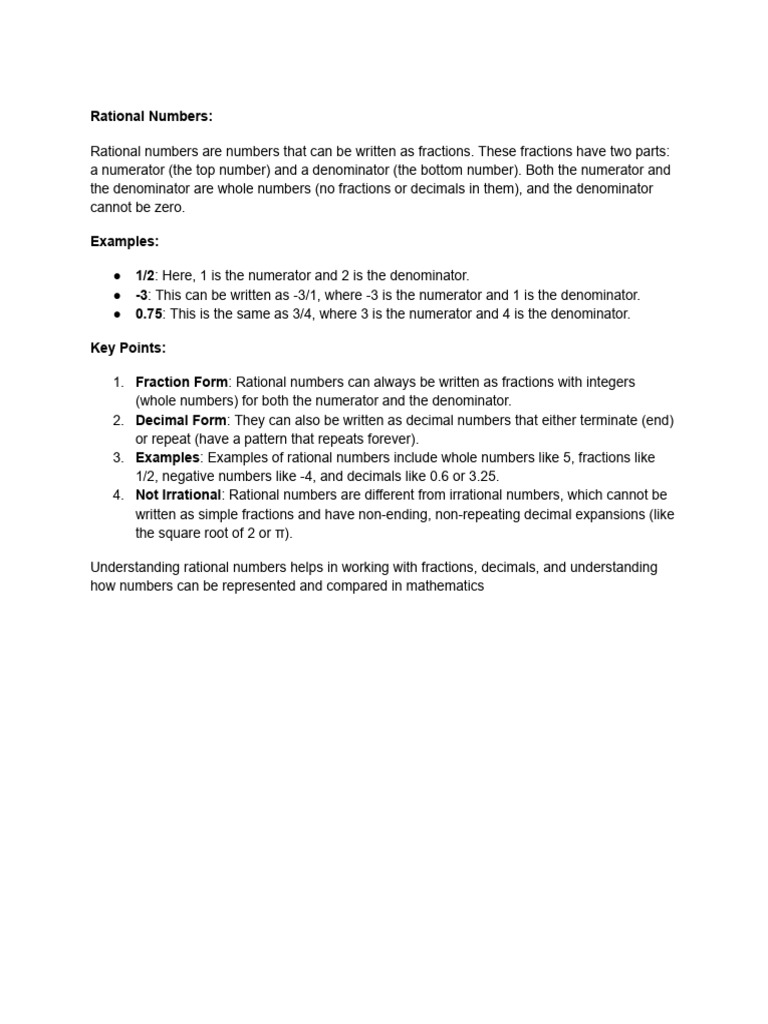 Rational Numbers | PDF