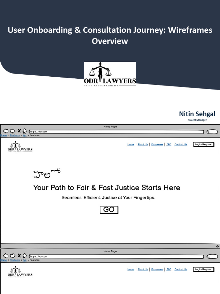 User Onboarding & Consultation Journey Wireframes | PDF