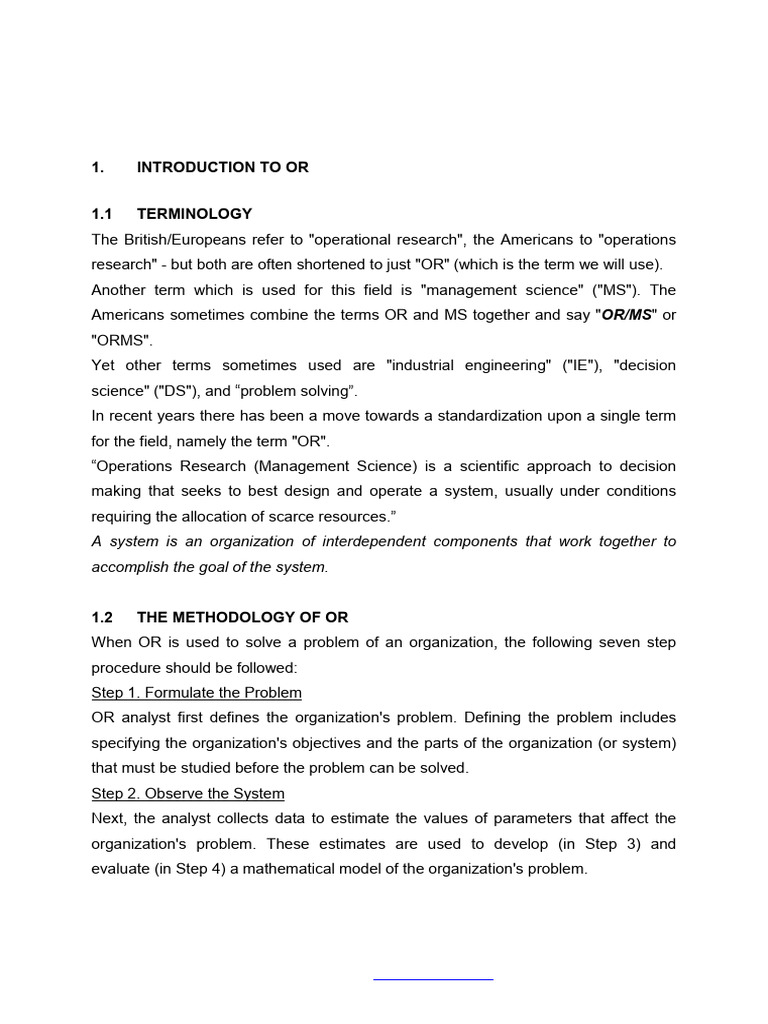INTRODUCTION TO OR | PDF | Mathematical Optimization | Inequality (Mathematics)