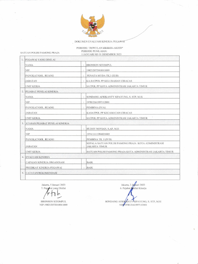 SKP 2023 - Bronson Sitompul - 198212072010011009 | PDF