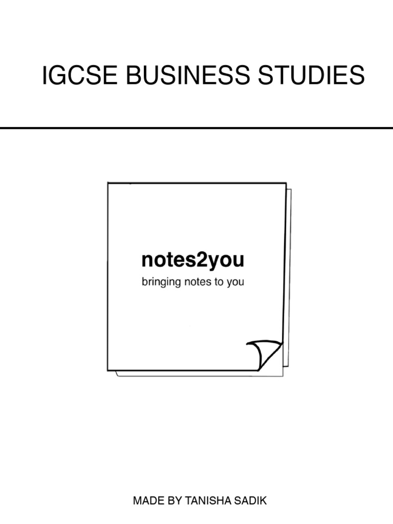 IGCSE Business Notes byTanishaSadik | PDF | Franchising | Marketing